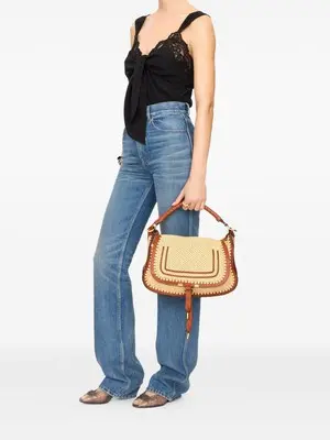 Chloé Marcie Small Rafia Shoulder Bag