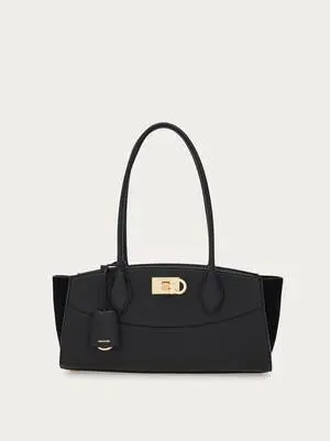 FERRAGAMO Studio Soft Bag East West - Black