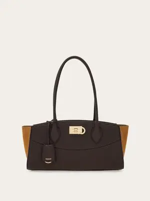 FERRAGAMO New Studio Soft Bag East West - Brown