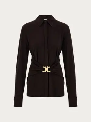FERRAGAMO Gathered Waist Viscose Shirt