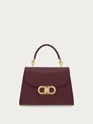 FERRAGAMO Double Gancini Top Handle Bag - Violet