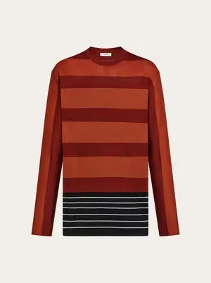 FERRAGAMO Striped Sweater - Red