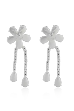 SELF-PORTRAIT Long Earrings With Shimmering Crystals