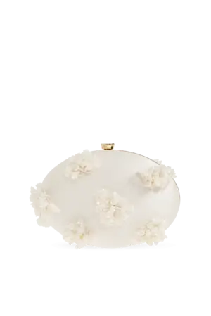 SELF-PORTRAIT Satin Clutch With Appliqués