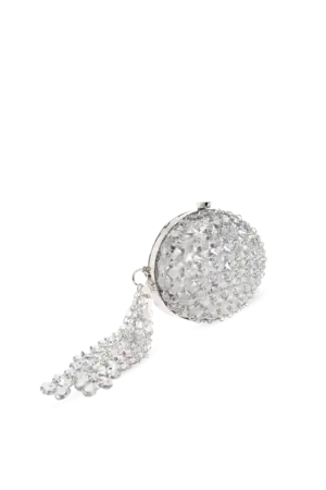 SELF-PORTRAIT Satin Clutch With Shimmering Crystals