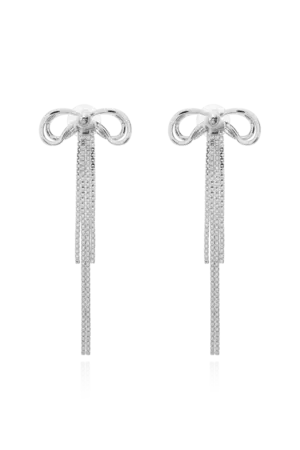 SELF-PORTRAIT Long Earrings With Shimmering Crystals