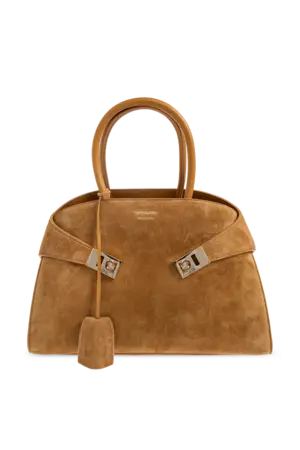 FERRAGAMO Suede Bag `hug - Brown
