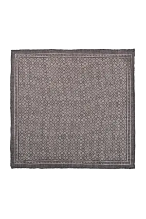 Eleventy Patterned Pocket Square - Grey