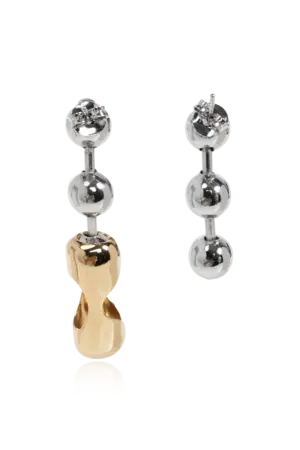 MAISON MARGIELA Asymmetric Drop Earrings With Gold Detail