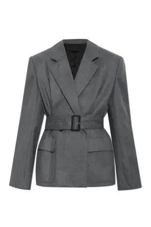 LANVIN Wool Blazer With Belt - Grey