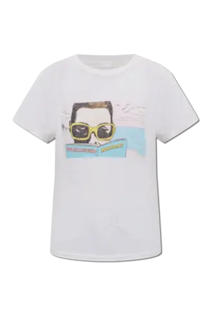 RE/DONE T-shirt With Print - Cream