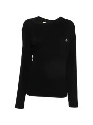 VIVIENNE WESTWOOD Asymmetric Neck T-shirt - Black