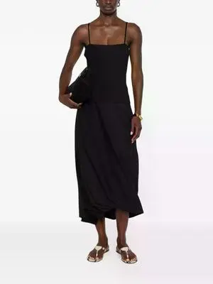 IVORY PARIS Ribbed Spaghetti Strap Top - Black
