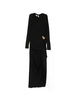 Moschino Bow-detail Maxi Dress - Black