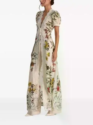 Alice + Olivia Ingrid Lace-trim Floral-print Blouse