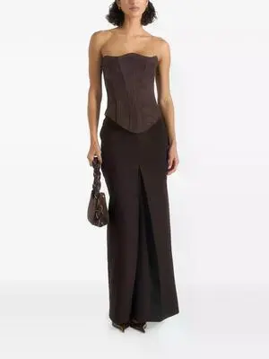 Manière De Voir Maniere De Voir Regine Tailored Maxi Skirt - Brown