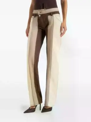 Manière De Voir Jacinda Colour-block Panelled Jeans - Brown
