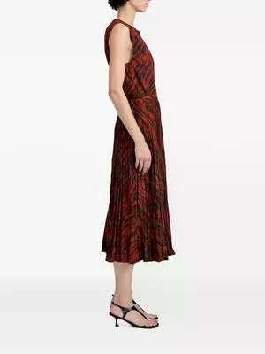 Proenza Schouler White Label Megan Abstract Brush Stroke Print Sleeveless Twill Top - Red