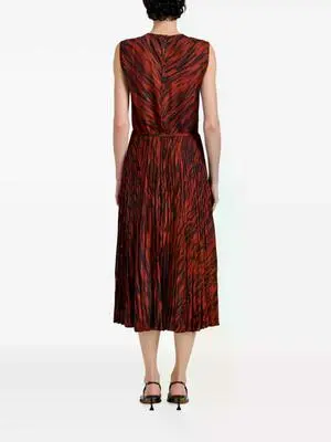 Proenza Schouler White Label Megan Abstract Brush Stroke Print Sleeveless Twill Top - Red