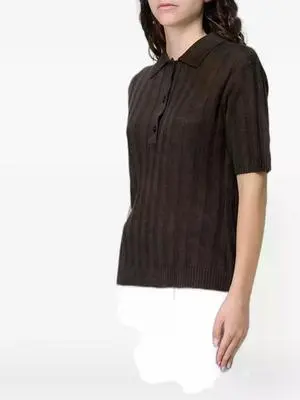 Max Mara Ribbed-knit Polo Shirt