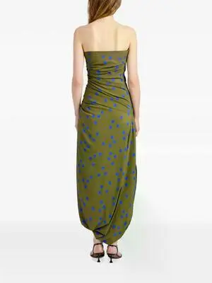 Proenza Schouler Nayara Dress In Printed Dot Stretch Viscose - Green