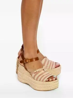 Chloé Isla Canvas Jacquard Wedge Espadrilles