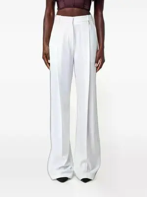 Elisabetta Franchi Wide-leg Crepe Trousers - White