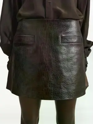 THE FRANKIE SHOP Rory Croc-embossed Mini Skirt