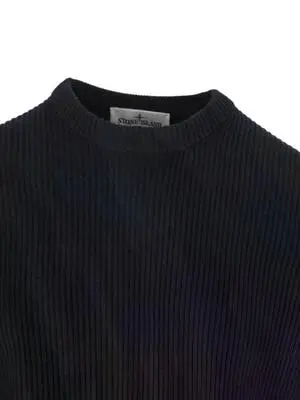 Stone Island Ribbed-knit Logo-patch Sweater - Blue