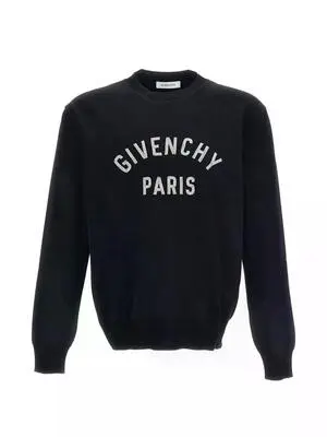 Givenchy Beaded Logo V-neck Sweater - Black