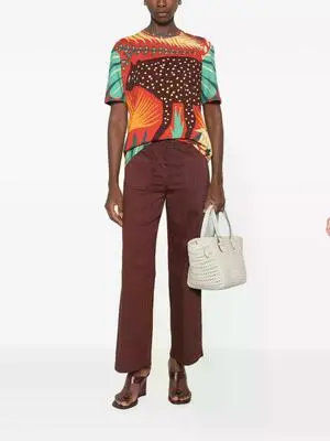 Etro Graphic Print Short Sleeve T-shirt - Red