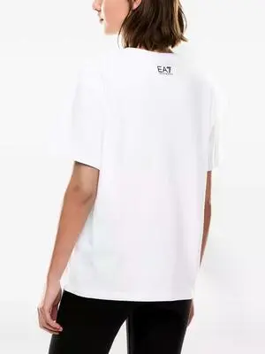 EA7 Logo Print Crew Neck T-shirt - White
