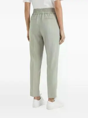 Brunello Cucinelli Elasticated-waistband Cropped Trousers - Green