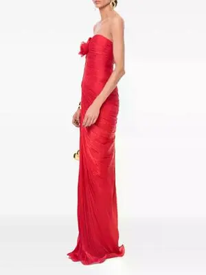 ANA RADU Flower-detail Ruched Gown