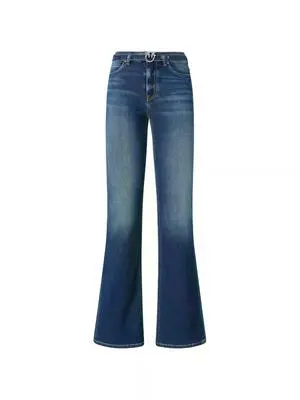 Pinko Love Birds Buckle Flared Jeans