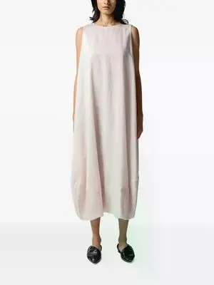 MULLER OF YOSHIOKUBO Stripe Back-open Midi Dress - Pink