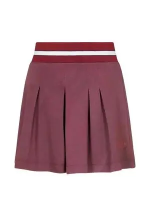 EA7 Pleated Logo-print Mini Skirt - Red