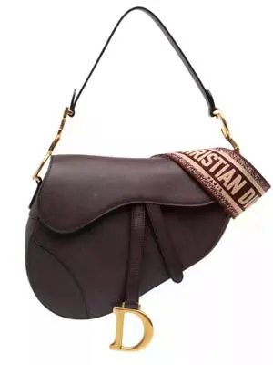Dior 2019 Mini Grained Calfskin Saddle Bag Satchel - Brown
