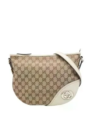 Gucci Medium Gg Canvas New Britt Half Moon Crossbody Bag - Neutrals