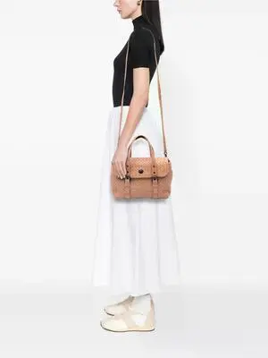 Bottega Veneta Nappa Intrecciato Flap Satchel - Brown