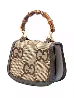 Gucci 1947 Bamboo Top Handle Bag Satchel - Neutrals