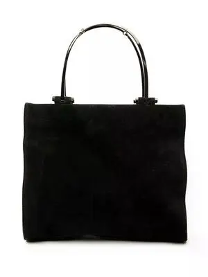 Gucci 2000-2015 Suede Metal Handle Bag Handbag - Black
