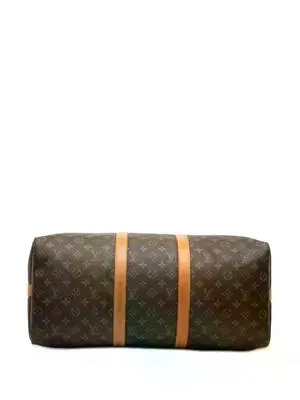 LOUIS VUITTON Monogram Keepall Bandouliere 50 Travel Bag - Brown
