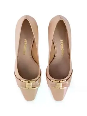 FERRAGAMO Gancini Ornament Pump With Bock Heel