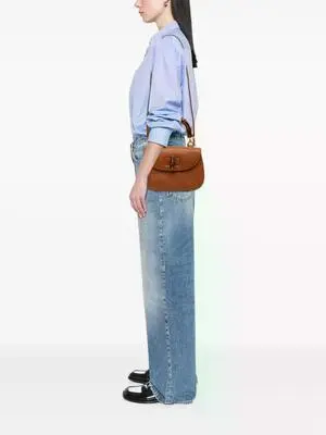 Gucci 20th Century Grained Calfskin Bamboo Night Satchel - Brown