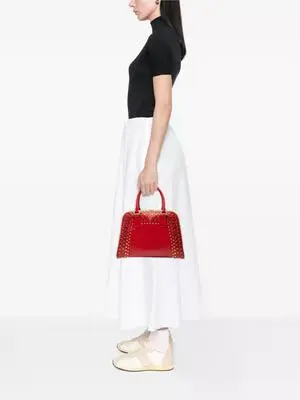 Prada 2010-2026 Saffiano Vernice Pyramid Studded Frame Bag Handbag