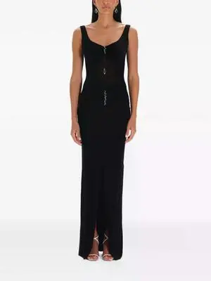 MANURI Kristen Bead Detail Maxi Dress - Black