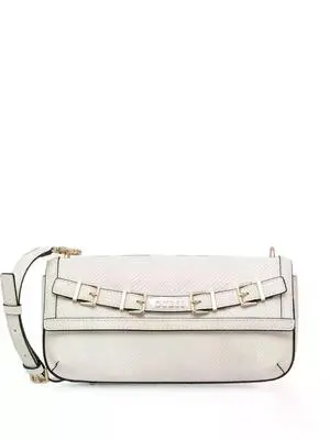 Guess Snake-effect Buckle-detail Shoulder Bag - Neutrals