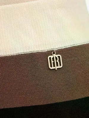 FRACOMINA Striped Logo-plaque Midi Skirt