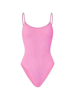 Hunza G Pamela Crinkle-effect Swimsuit - Pink